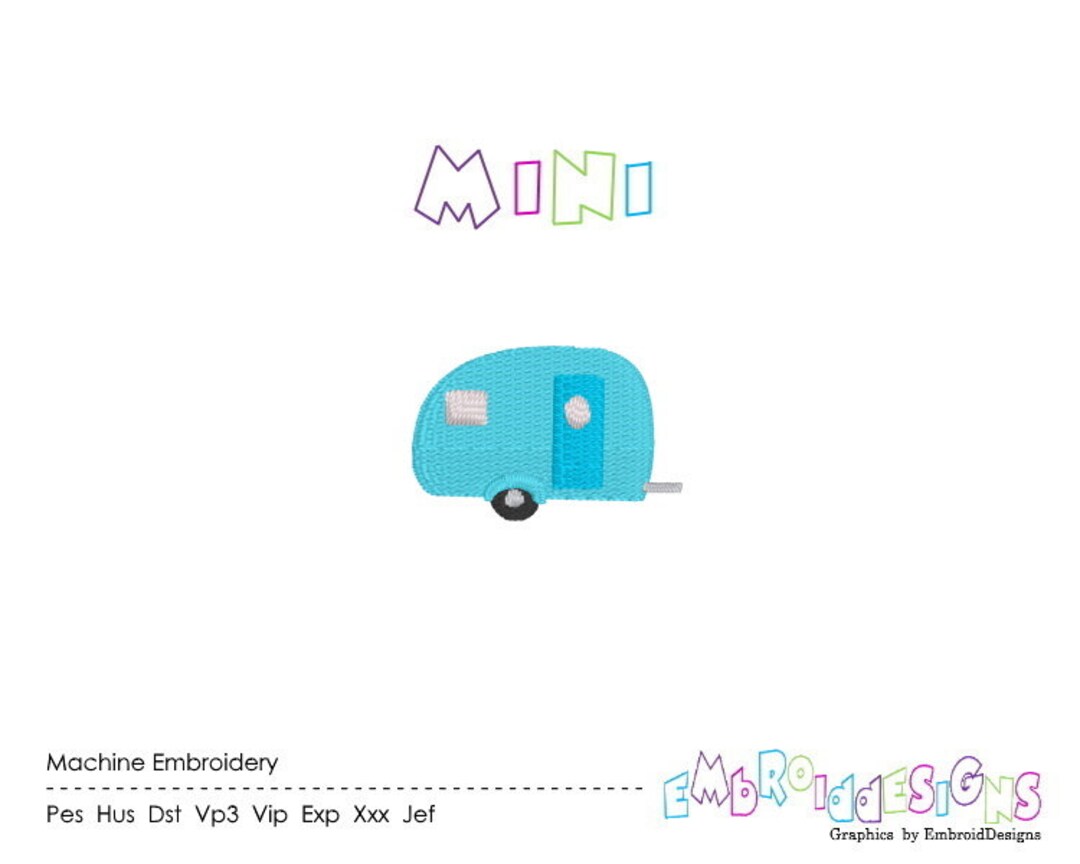 Mini Camper Machine Embroidery Design Camping Instant Download - Etsy