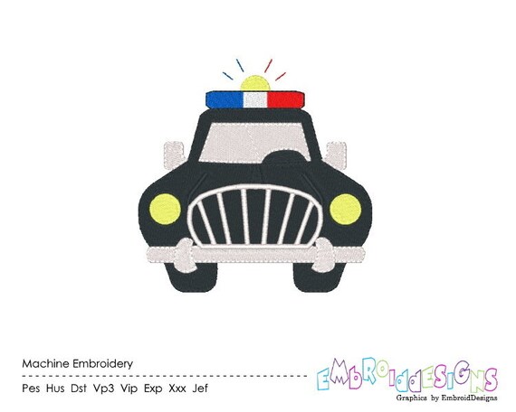 Police Car Machine Embroidery Design Car Embroidery Designs | Etsy