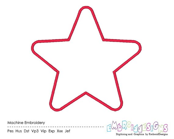 Star Embroidery Applique Design Machine Embroidery Applique | Etsy