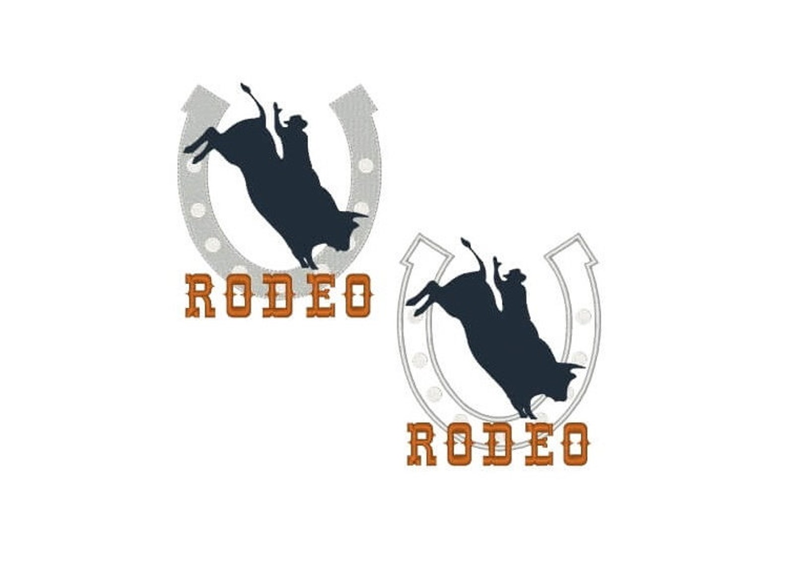 Rodeo Machine Embroidery Designs Set Applique Horseshoe | Etsy