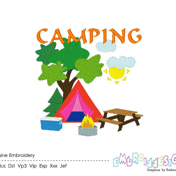Camping Embroidery - Etsy