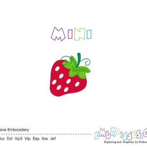 Mini Strawberry Machine Embroidery Design With Seeds 5 Sizes - Etsy