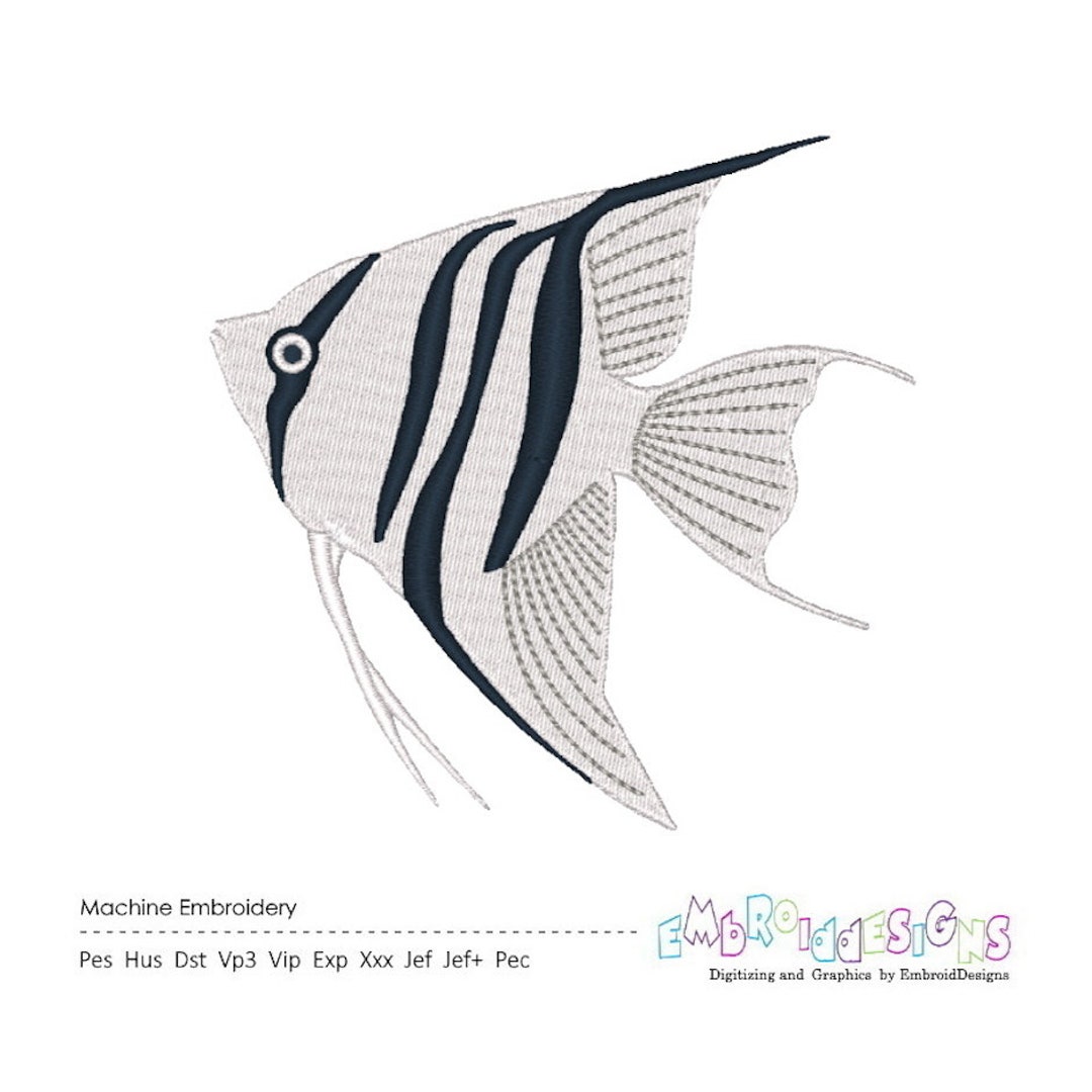 Angelic Aquarium: Stunning Angel Fish Machine Embroidery Design ...