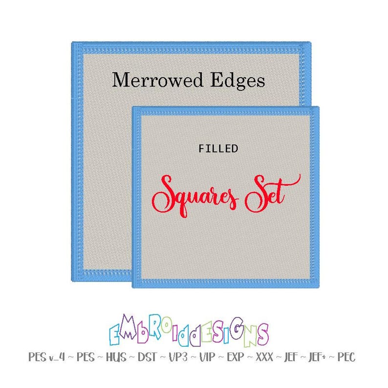 Square Machine Embroidery Design - Square Corners - Merrowed Edges - Etsy