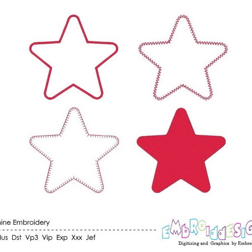 Star Embroidery Applique. Star Applique Design. Machine - Etsy