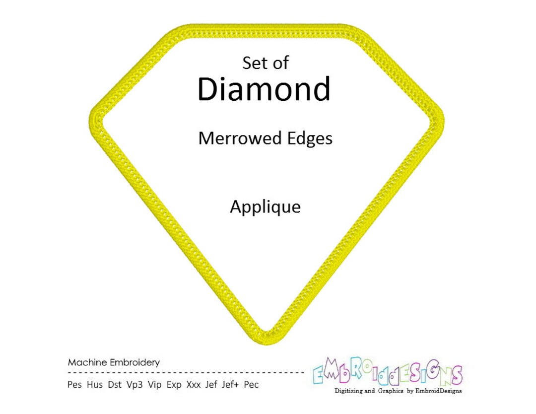 Diamond Frame Patch Applique, Border Embroidery Designs, Patch Making ...