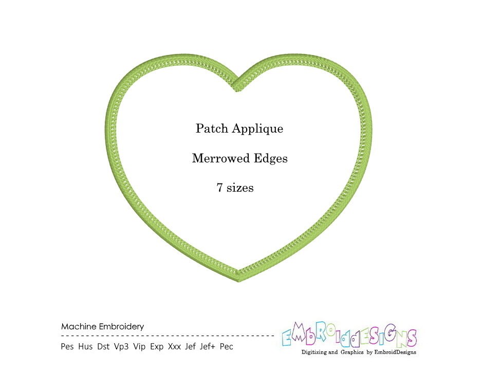 Heart Frame Patch Applique Border Embroidery Designs Patch - Etsy