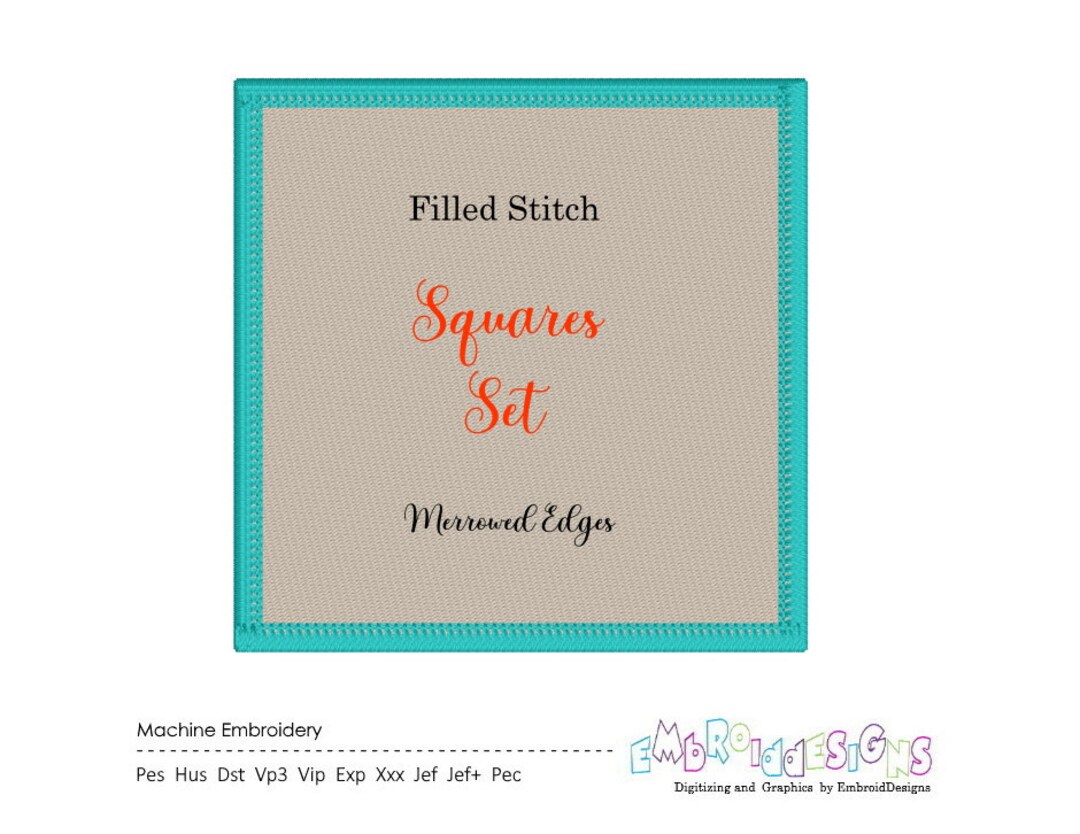 Square Frame Patch Border Merrowed Edges Embroidery Designs Patch ...
