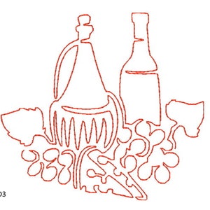 Wine Machine Embroidery Design Set Cheese Embroidery Designs Continuous ...