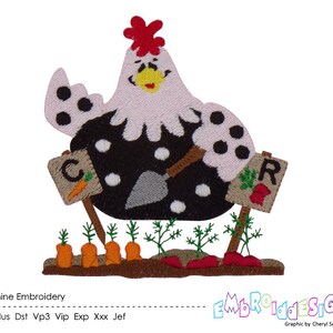 Country Hen Machine Embroidery Design Chicken Design Bird Embroidery ...
