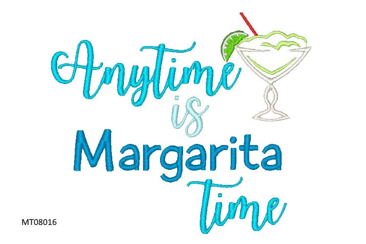 Margarita Time Machine Embroidery Design Drink Design 9 Sizes | Etsy