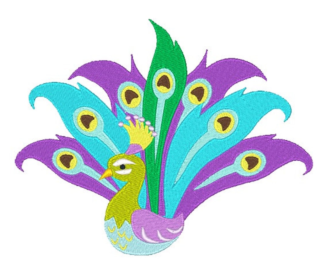 Peacock Machine Embroidery Design 020116 Embroidery Bird Filled Stitch ...