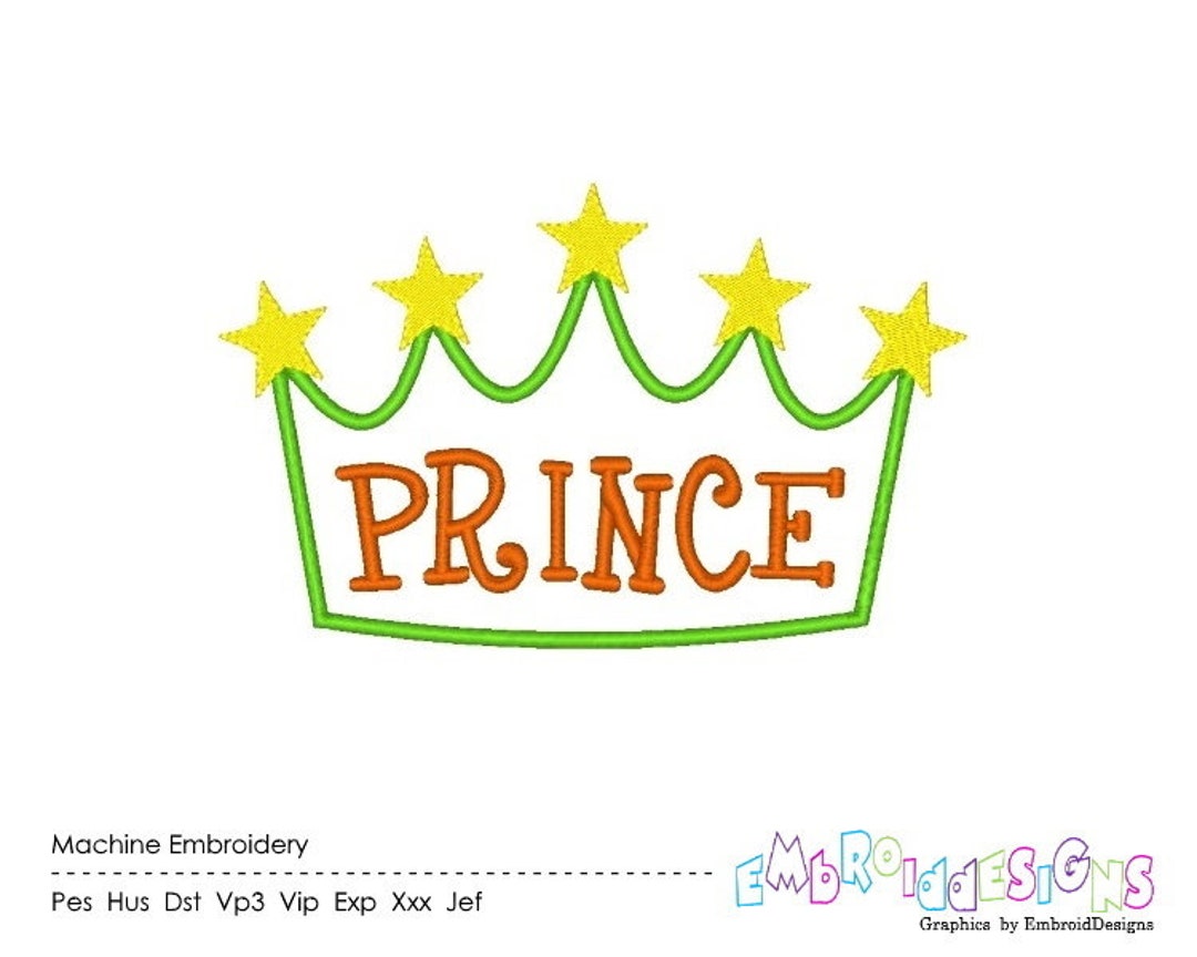 Prince Applique Machine Embroidery Design Prince Machine Applique ...