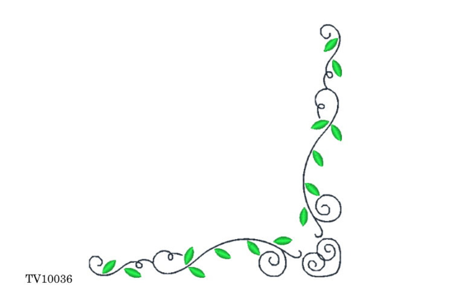 Twirly Vine Corner Frame Embroidery Design: Border (instant Download ...