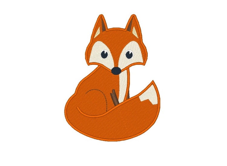 Fox Embroidery Applique Design Machine Embroidery Designs | Etsy