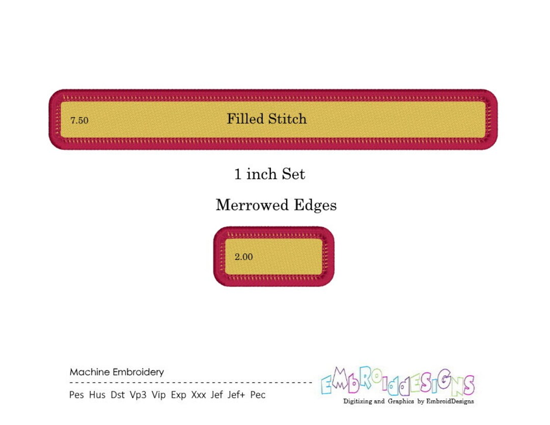 Rectangle Frame for Patch Making Filled Stitch 1 Inch Frame Set With ...