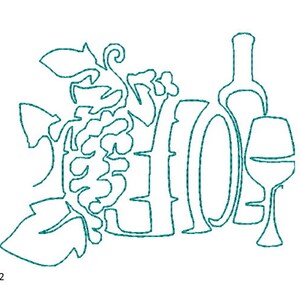 Wine Machine Embroidery Design Set Cheese Embroidery Designs Continuous ...