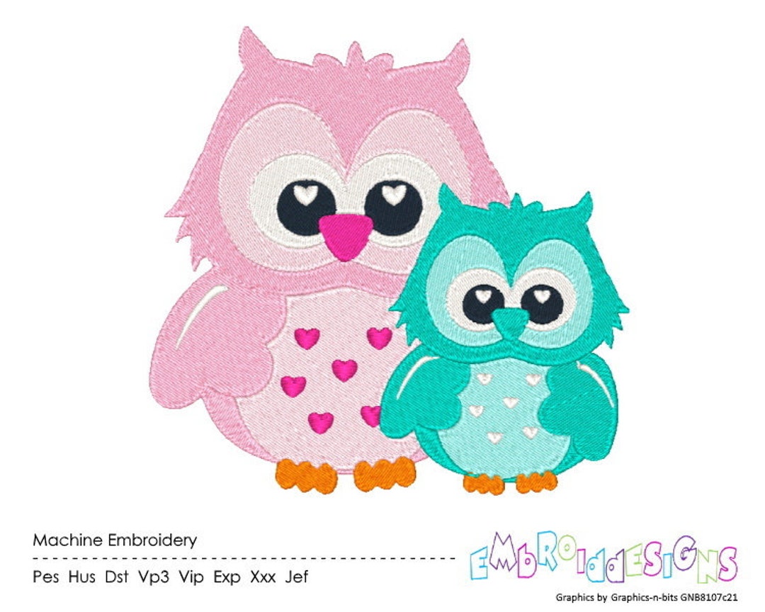 Owl Machine Embroidery Design Owl Design Owl Embroidery Filled - Etsy