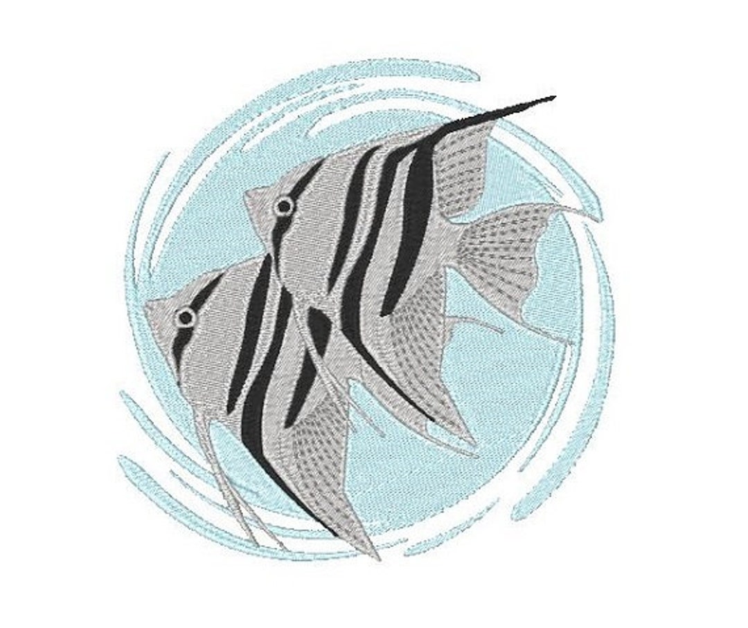 Angel Fish Machine Embroidery Design, Fish Design, Tropical Fish ...