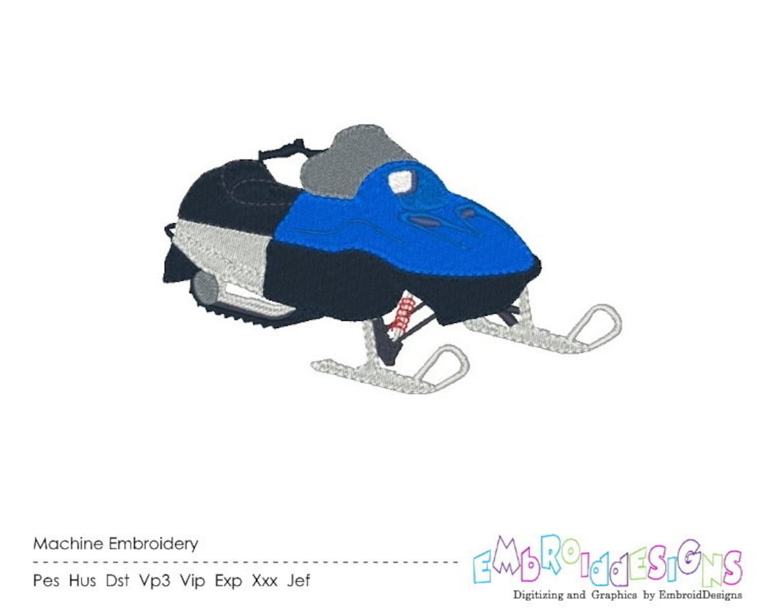 Snowmobile Embroidery Design Snow Machine Design Winter Sports ...