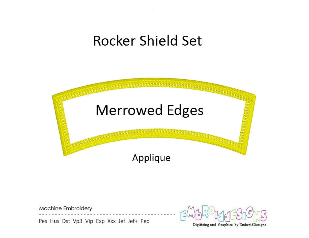 Rocker Frame Applique: Merrowed Edge Embroidery Designs (instant ...