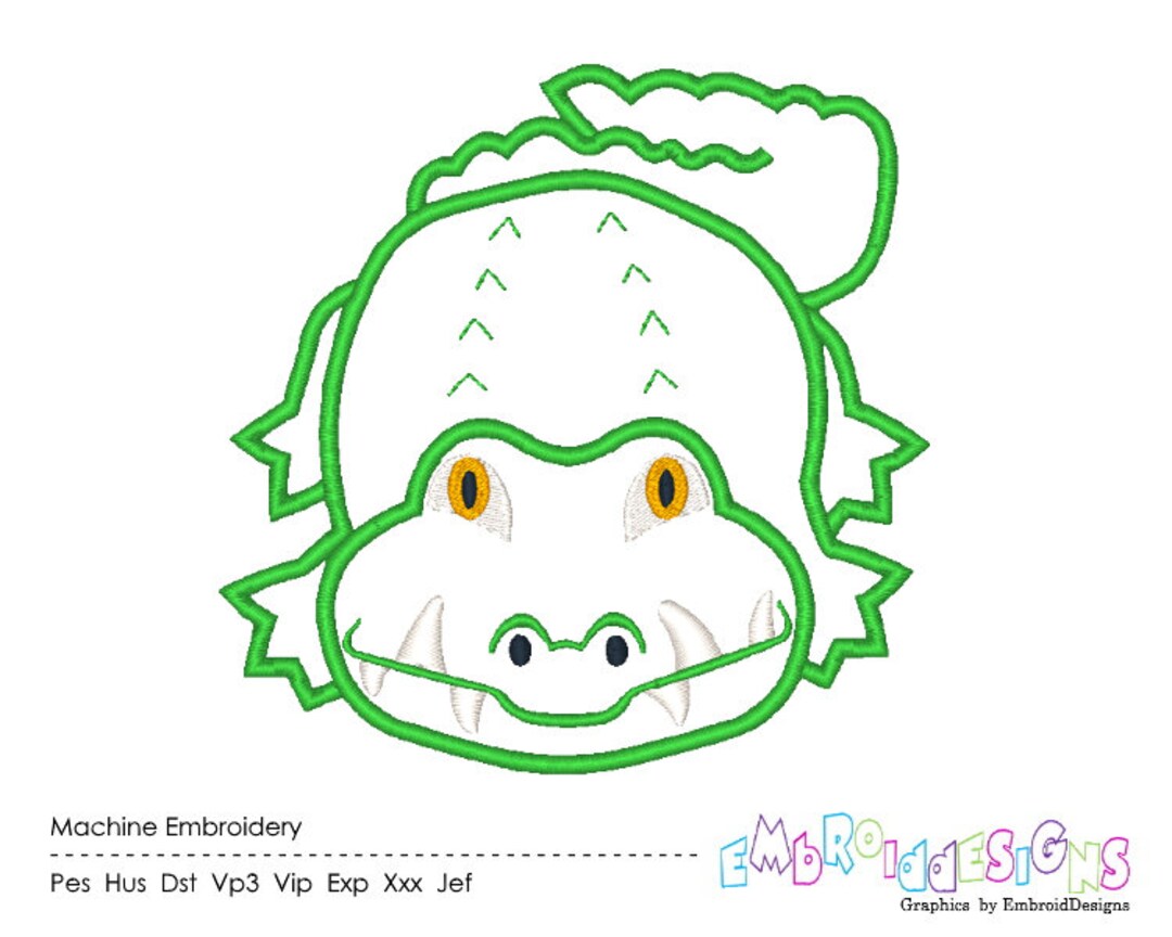 Alligator Applique Machine Embroidery Design Embroidery Applique ...