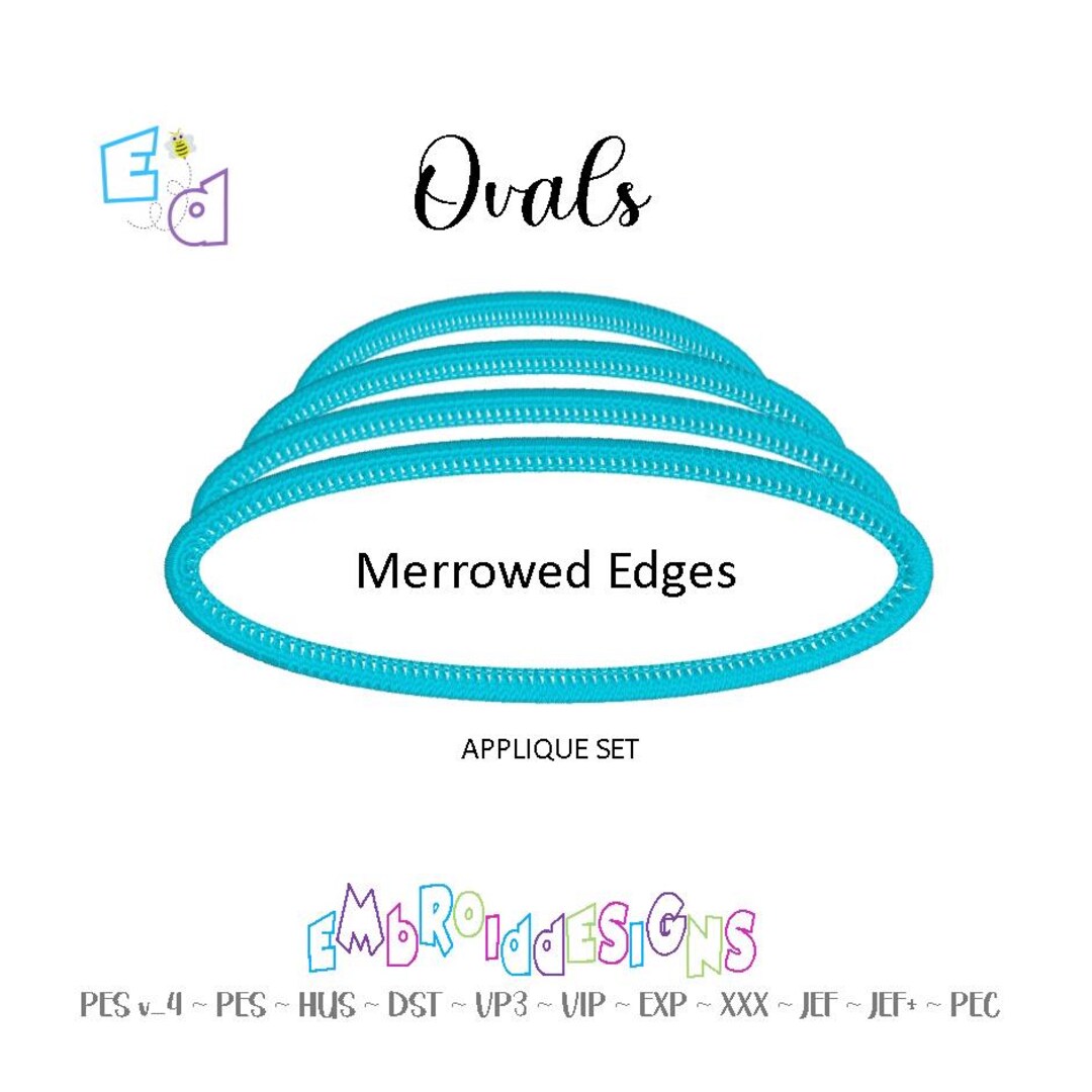 Oval Applique Border Embroidery Designs Set - Etsy