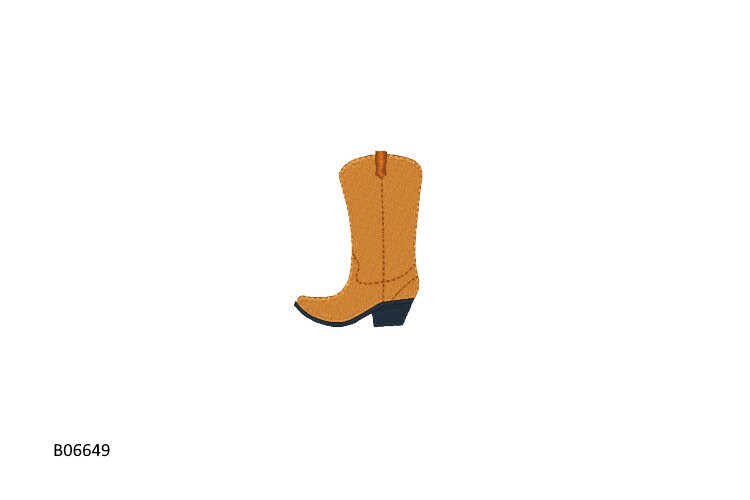 Mini Boot Machine Embroidery Design Cowboy Design - Etsy