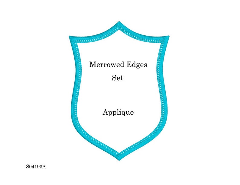 Shield Applique Set Merrowed Edges Border Embroidery - Etsy