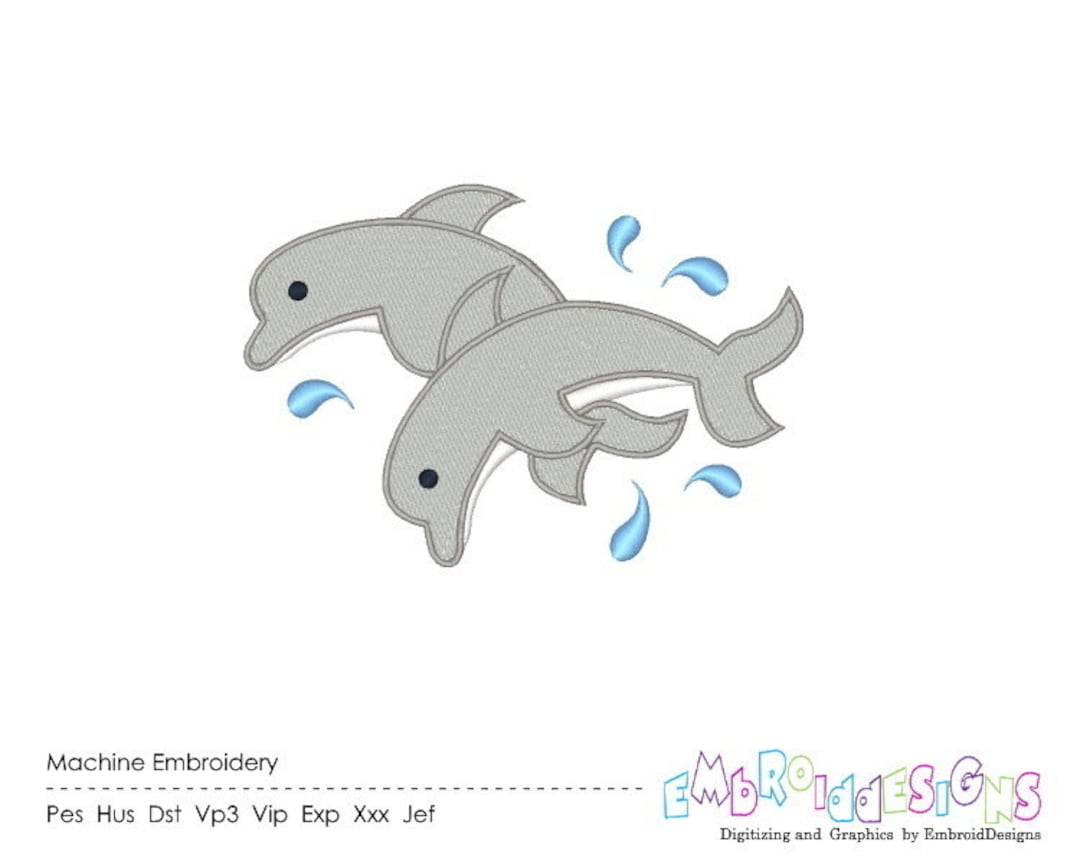 Dolphins Machine Embroidery Design Dolphin Embroidery Designs Dolphins ...