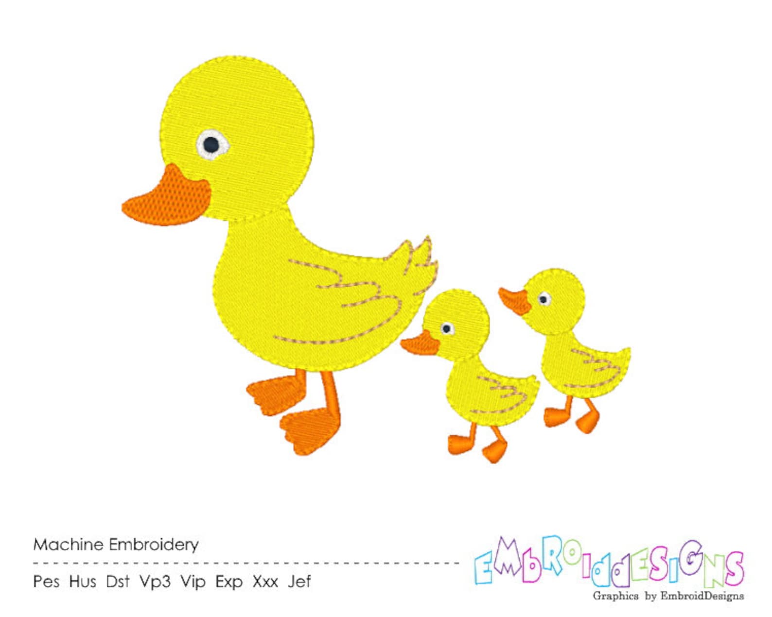 Ducks Embroidery Design Machine Embroidery Bird Baby Duck - Etsy