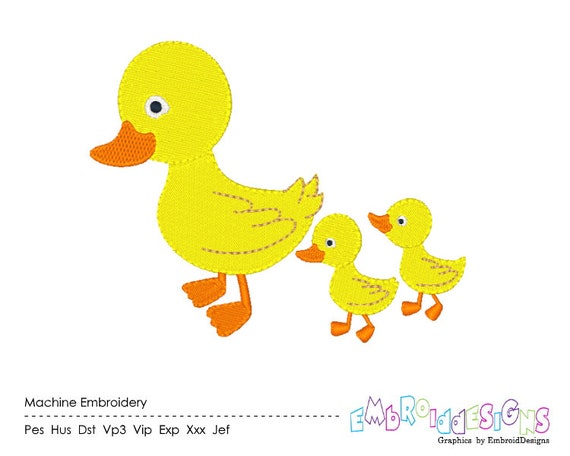 Ducks Embroidery Design Machine Embroidery Bird Baby Duck - Etsy