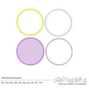 Circle Embroidery Designs Set of 4 Blanket Stitch Applique - Etsy