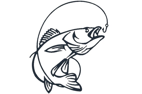 Walleye Machine Embroidery Design Fish Embroidery Designs | Etsy