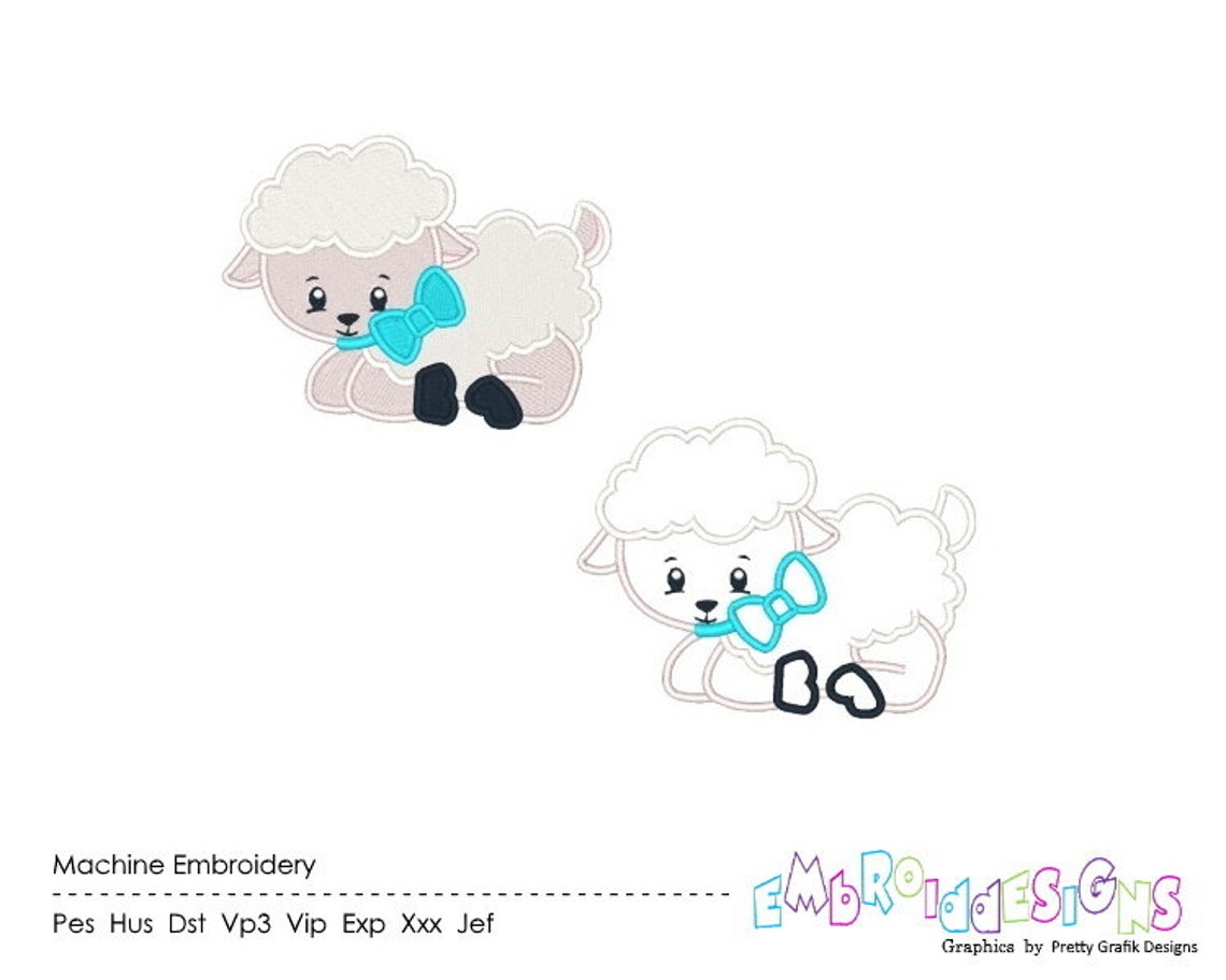 Lamb Embroidery Design Animal Embroidery Designs Lamb Applique | Etsy