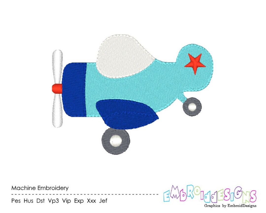 Airplane Machine Embroidery Design Boys Embroidery Plane Instant ...