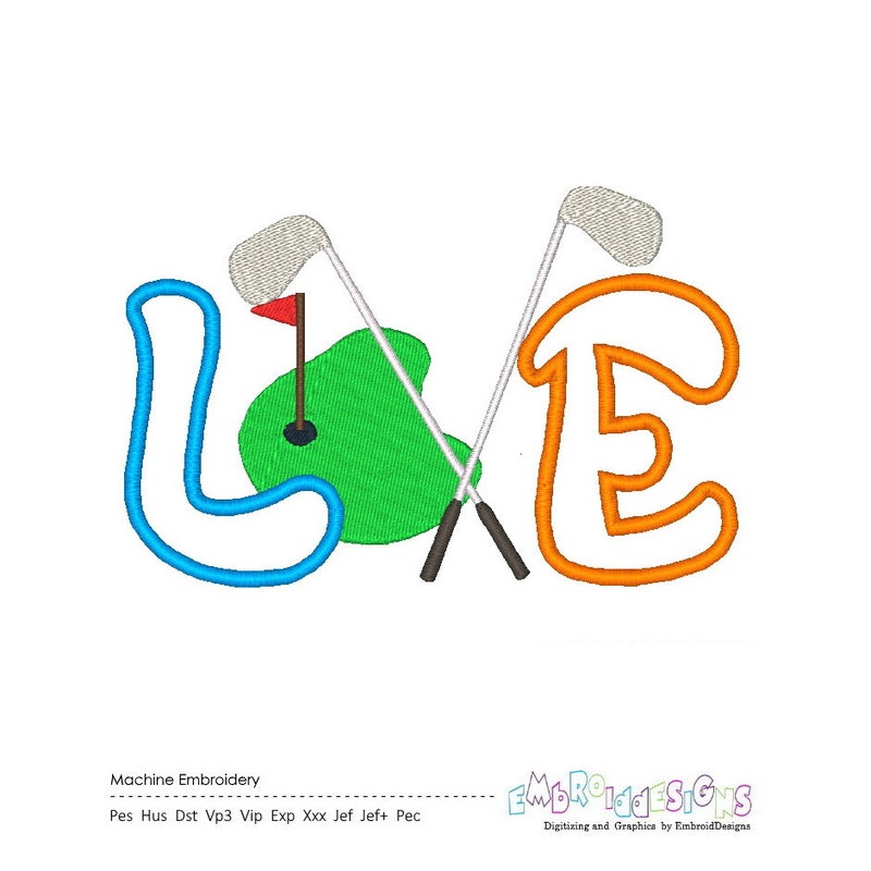 Golf Applique - Etsy
