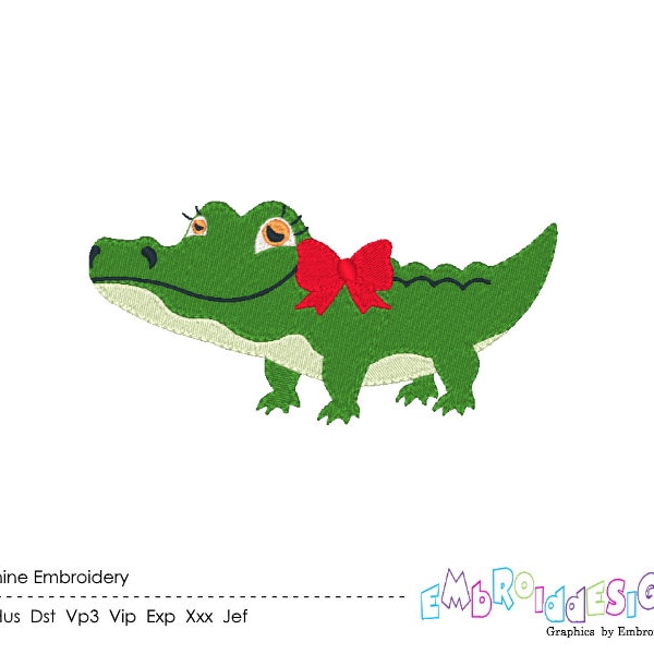 Mini Alligator Embroidery Design - Etsy