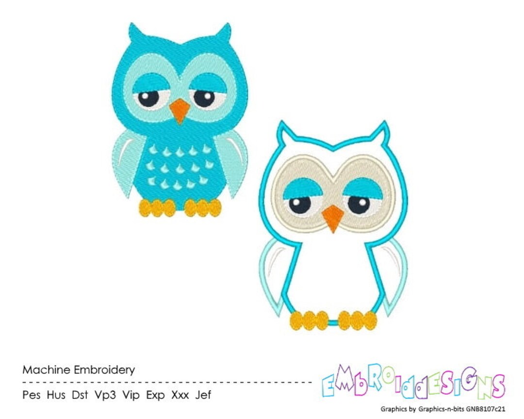 Owl Machine Embroidery Design Set Owl Embroidery Designs Embroidery ...