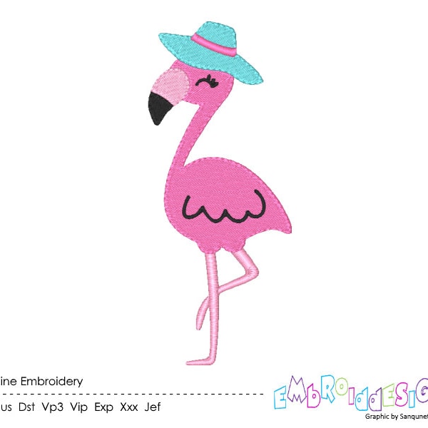 Flamingo Embroidery - Etsy