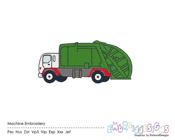 Garbage Truck Machine Embroidery Design Embroidery Designs - Etsy