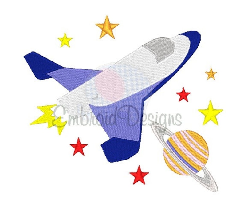 Spacecraft Machine Embroidery Design | Spaceship Pattern - Etsy