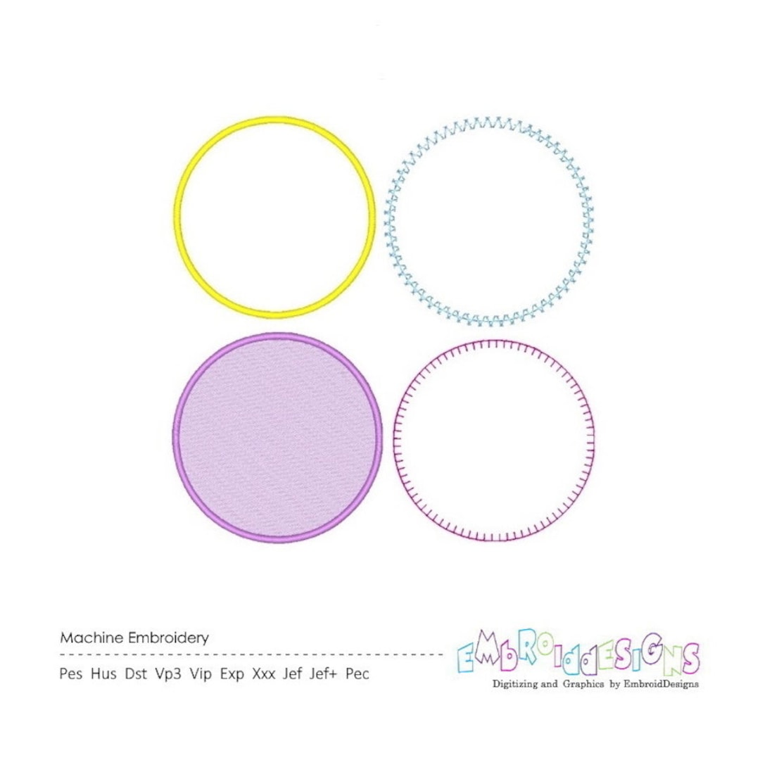 Circle Embroidery Designs Set of 4: Stylish Blanket Stitch Applique ...