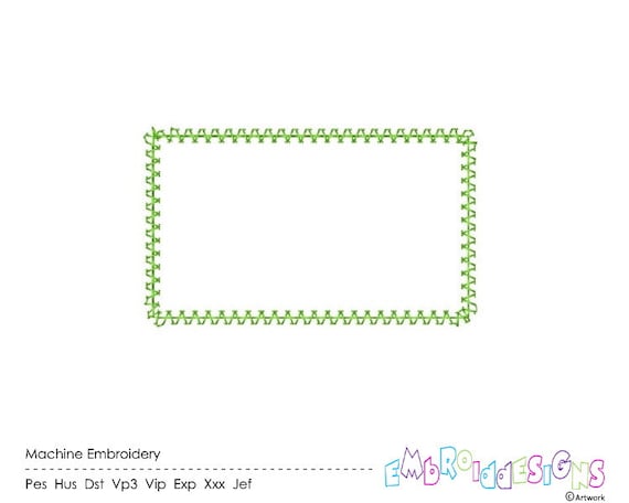 Rectangle Frame Embroidery Design Zigzag Stitch Rectangle - Etsy