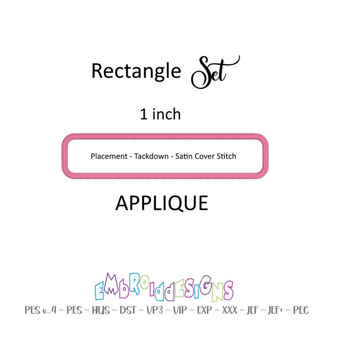 Rectangle Applique Set - 1 Inch Rounded Corners - Instant Download - Etsy