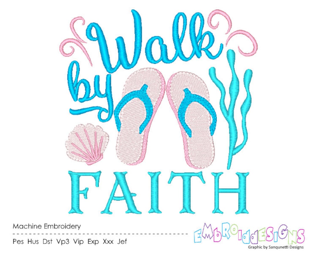 Walk by Faith Machine Embroidery Design Word Art Inspirational ...