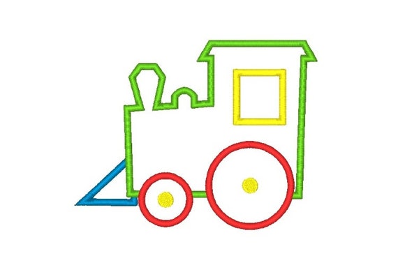 Train Applique Pattern Machine Embroidery Train Embroidery | Etsy