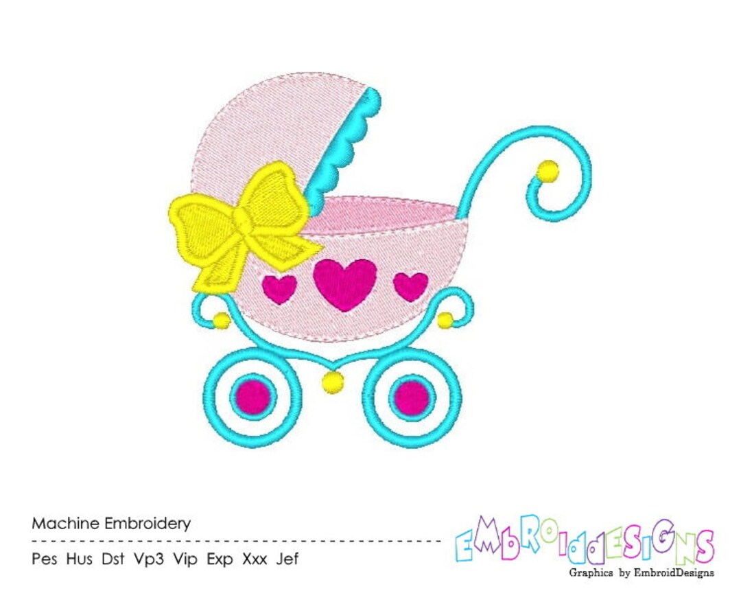 Fancy Baby Carriage Machine Embroidery Design Embroidery Designs ...