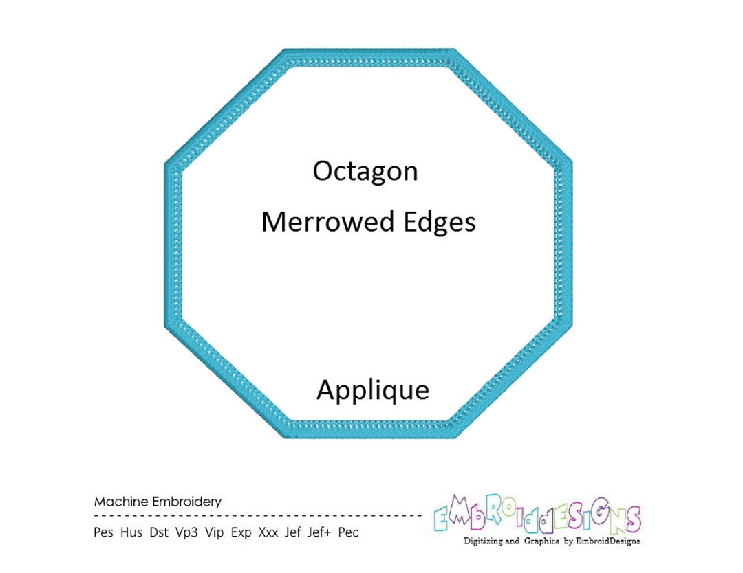 Octagon Frame Patch Applique, Border Embroidery Designs, Patch Making ...