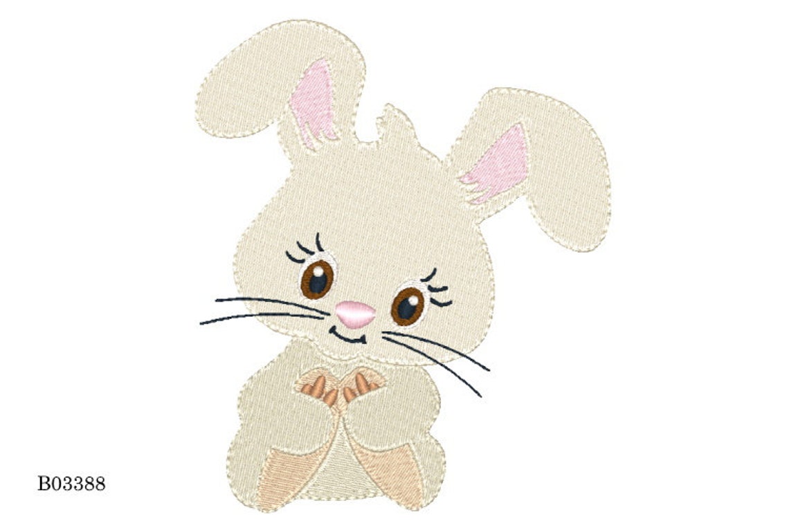 Bunny Embroidery Designs Rabbit Embroidery Design Filled - Etsy